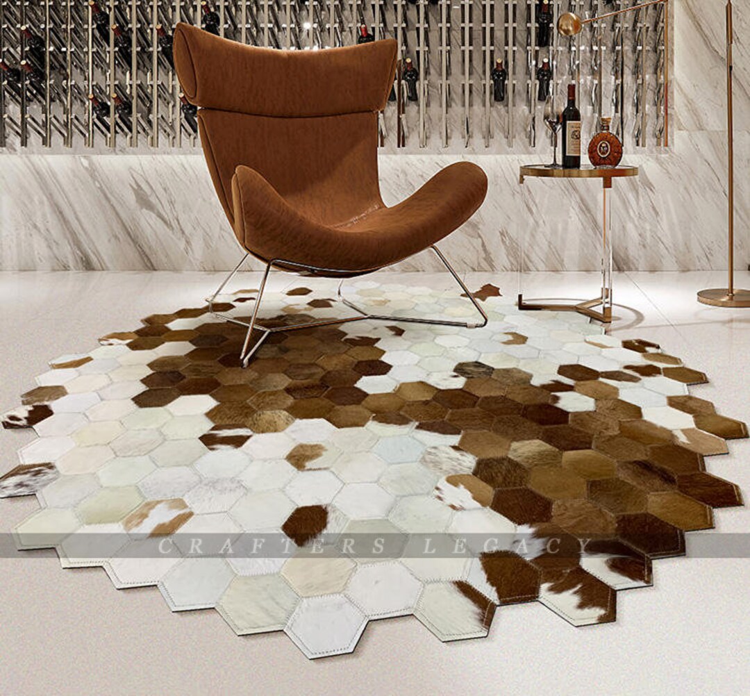 Handcrafted Cowhide Rug 100% Natural Cow Skin Rug Home Décor Leather ...