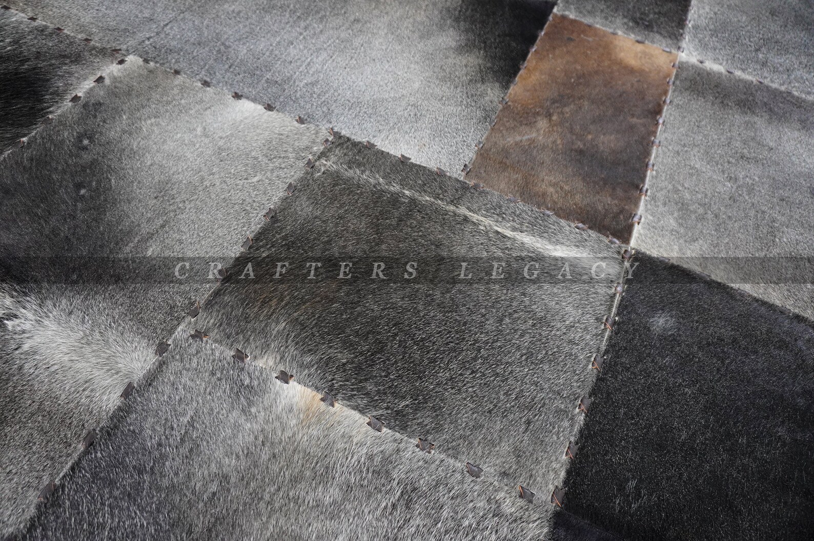 Handcrafted Cowhide Rug 100% Natural Cow Skin Rug Real Leather ...