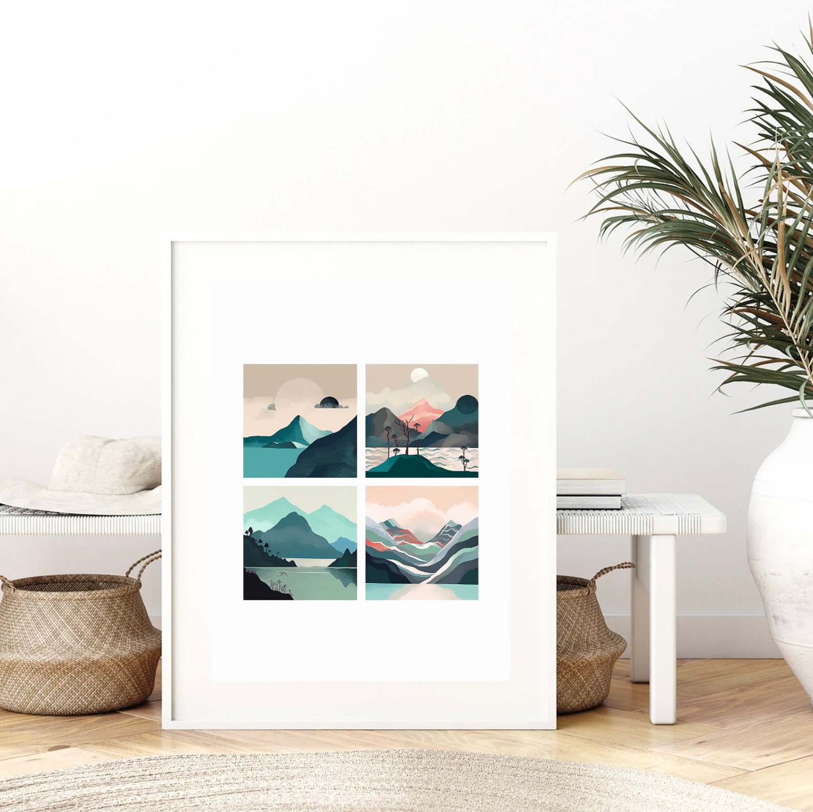 Simple Korean Painting Minhwa Inspired Korean Wall Art Landscape Korean ...