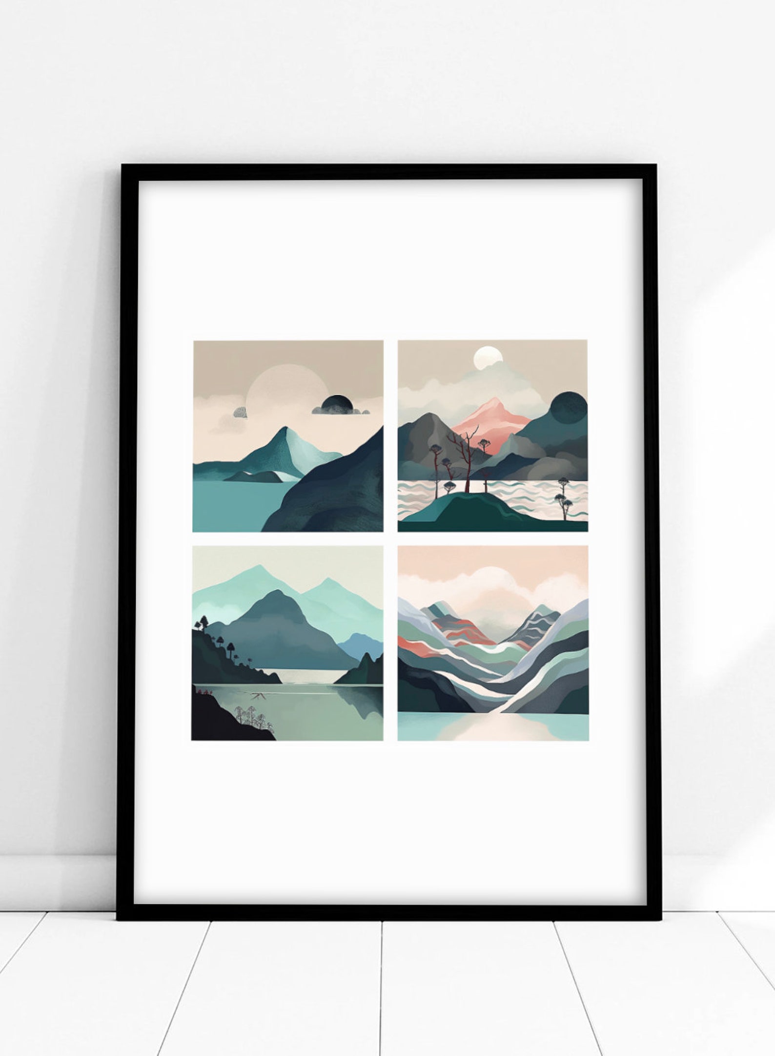 Simple Korean Painting Minhwa Inspired Korean Wall Art Landscape Korean ...