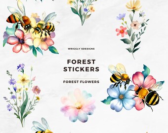 Forest Stickers Kids Party Cards Decoration - Etsy