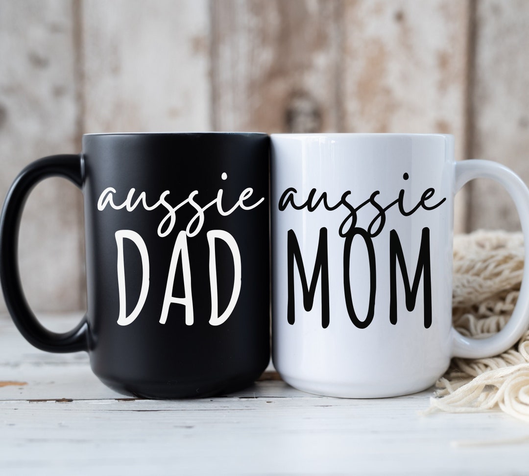 Custom Aussie Mom and Aussie Dad Mugs, Personalized Couples Gift ...