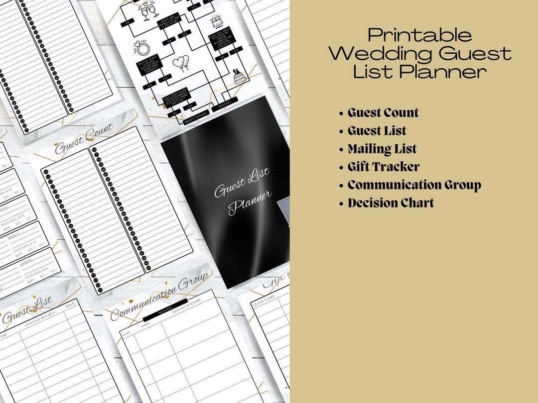 Printable Wedding Guest List Planner | Printable Wedding Planner ...