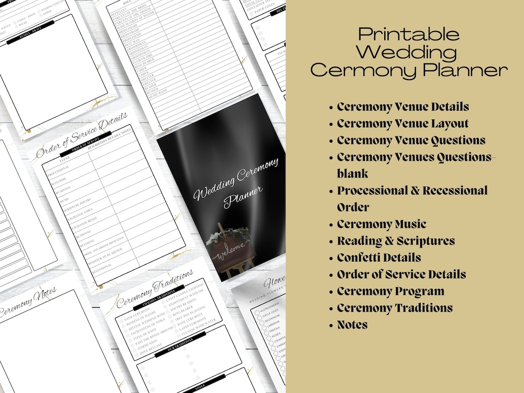Printable Wedding Ceremony Planner | Printable Wedding Planner ...