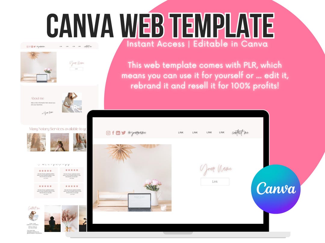 Customizable Canva Website Template With PLR - Etsy