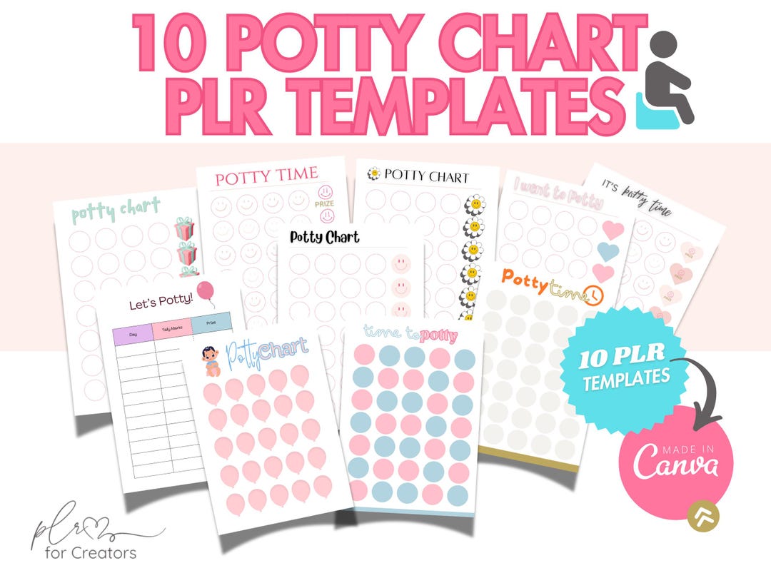 Potty Training Chart Templates: Bundle of 10, PLR Rights (canva) - Etsy