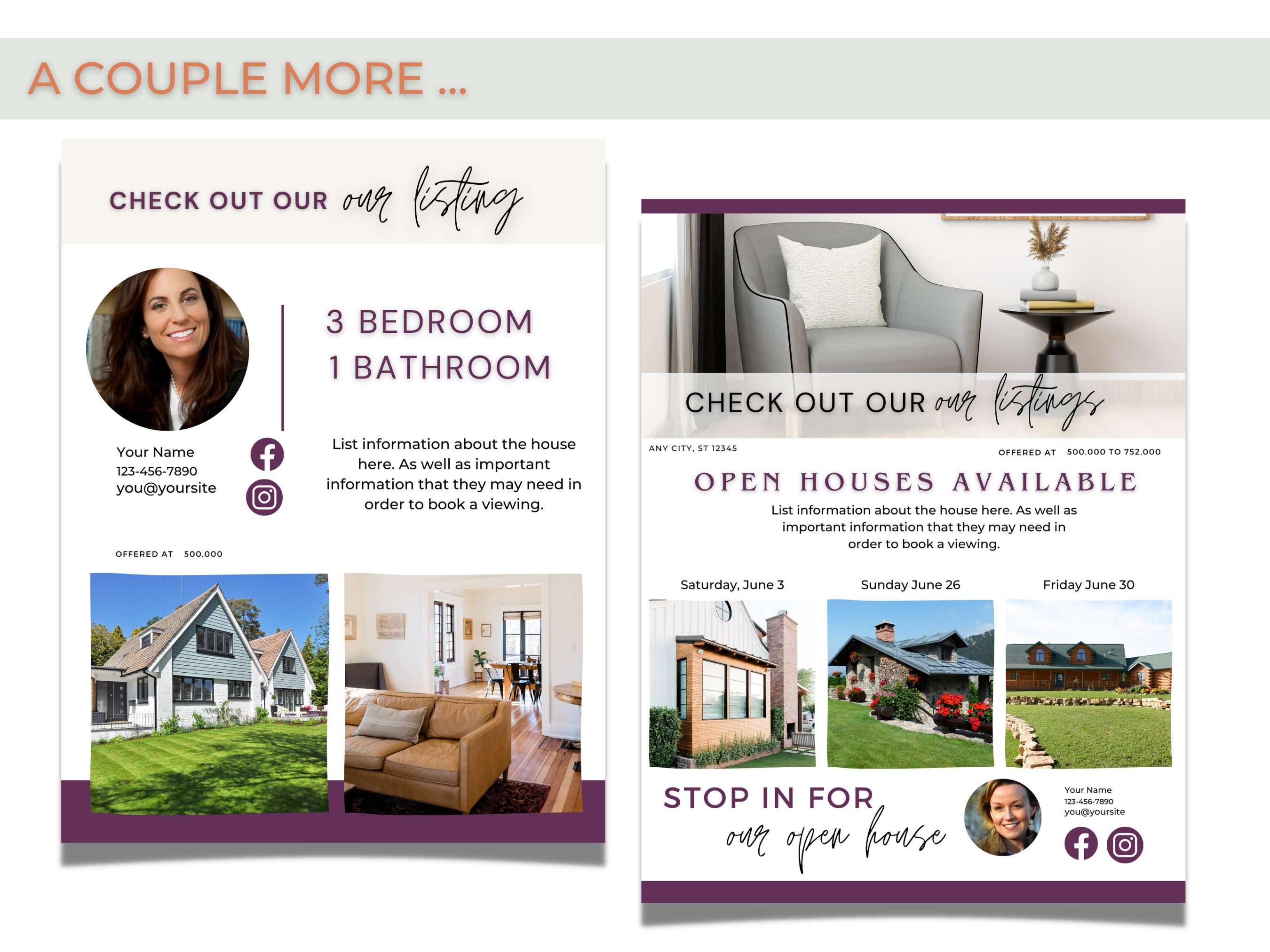 10 PLR Realtor Flyers Private Label Rights Edit and Resell Flyers - Etsy