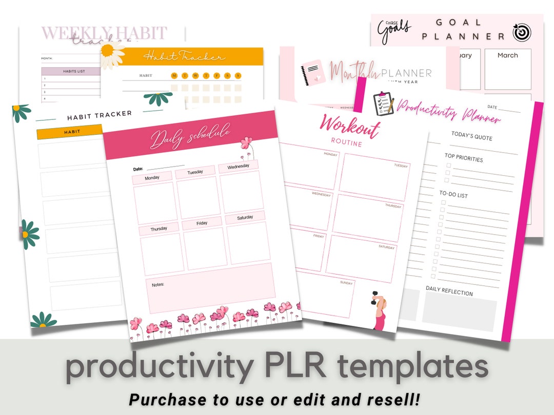 Productivity PLR Canva Template Bundle to Resell PLR PLR - Etsy