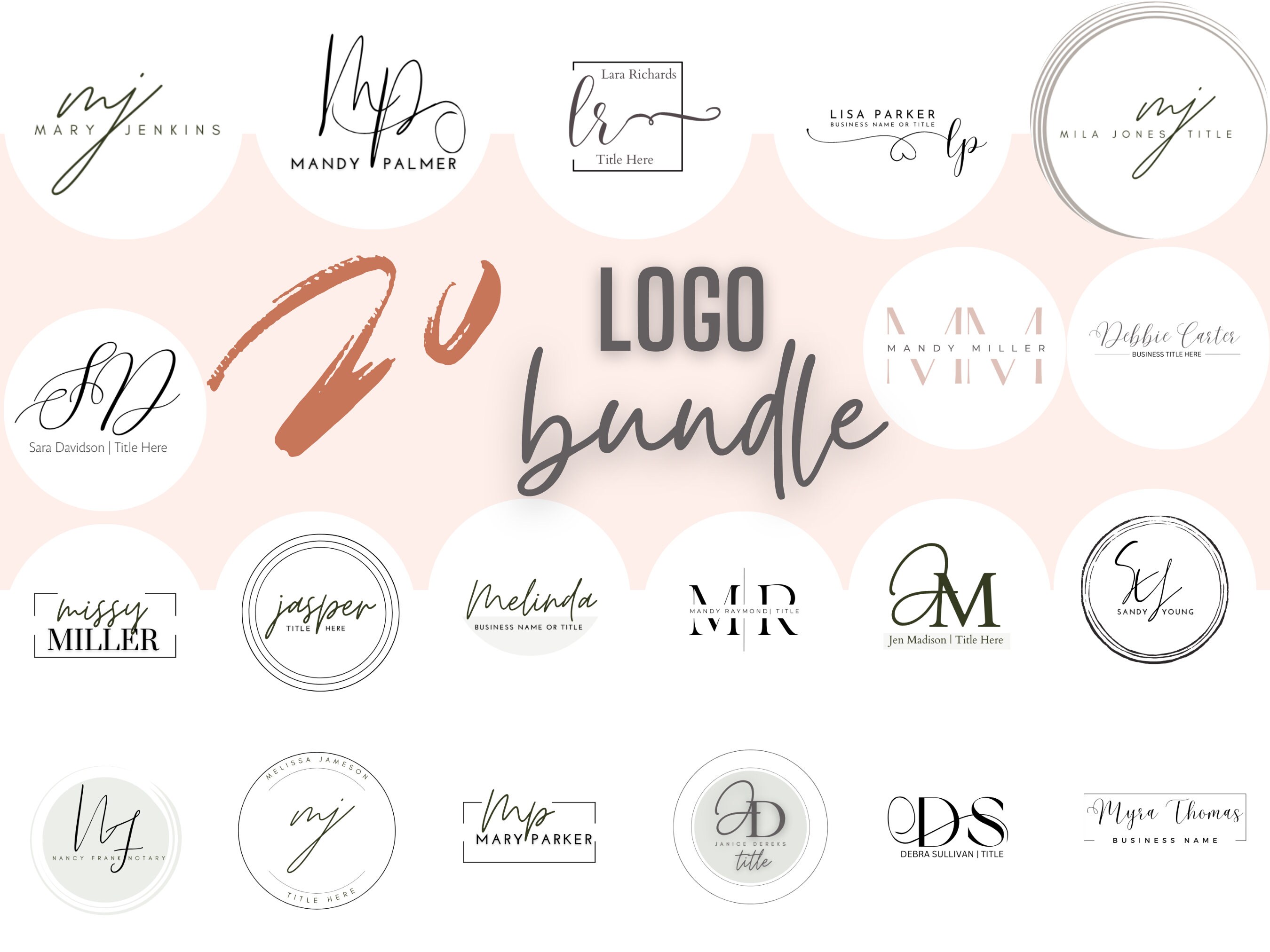 20 PLR Business Logo Bundle Customizable Logos Resell Logos - Etsy