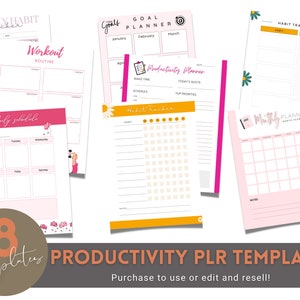 Productivity PLR Canva Template Bundle to Resell PLR PLR - Etsy