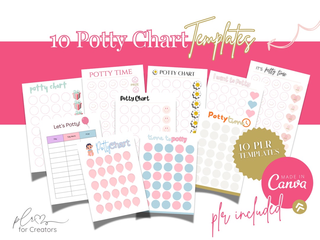 Bundle of 10 PLR Potty Training Chart Templates Resell Templates PLR - Etsy