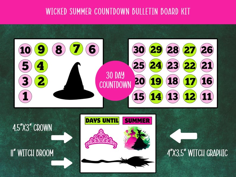 Wicked Summer Countdown Bulletin Board Kit. - Etsy
