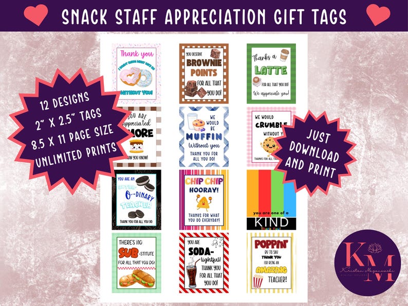 Teacher Appreciation Week Gift Tags. Just Download and Print! - Etsy