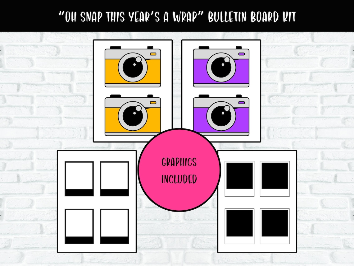 End of School Year Bulletin Board Kit - Oh Snap This Year's A Wrap - Etsy