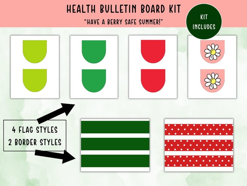 Summer Theme Health Bulletin Board Kit. - Etsy