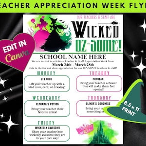 Teacher and Staff Appreciation Week Flyer, "wicked". Personalize on ...