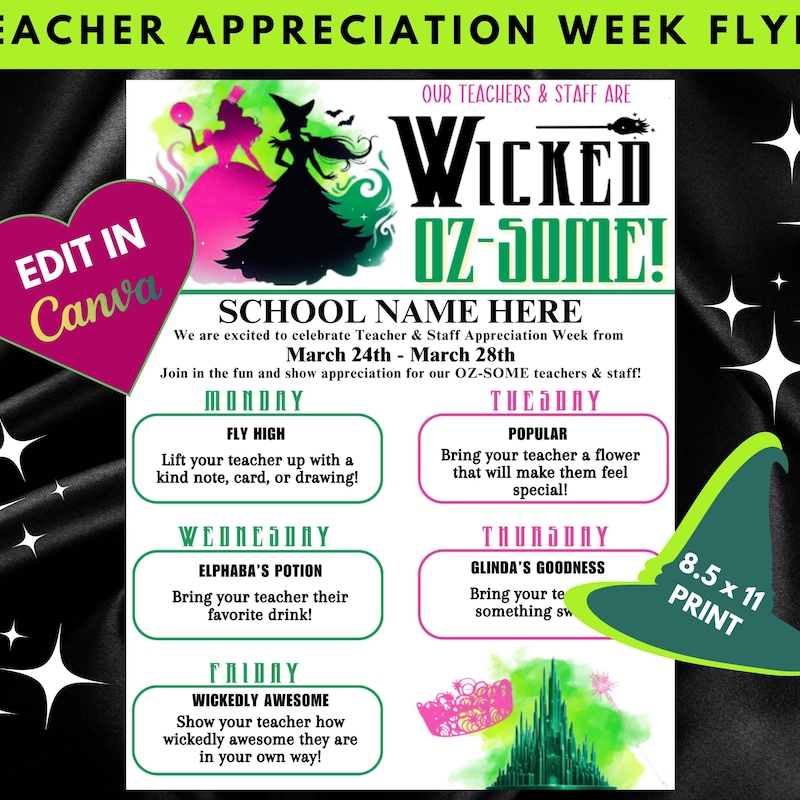 Wicked Theme Teacher Appreciation - Etsy