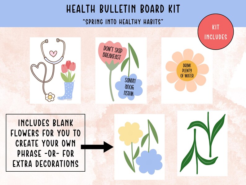 Spring Nurse Bulletin Board Kit: Healthy Habits Classroom Decor ...