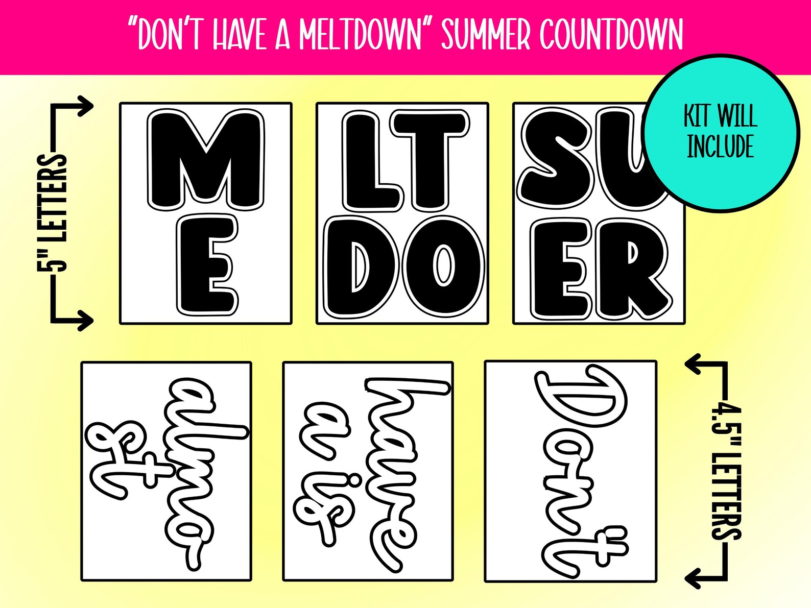 Don't Have a Meltdown Summer Countdown Bulletin Board Kit - Etsy