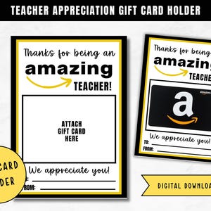 Teacher Appreciation Gift Card Holder. - Etsy