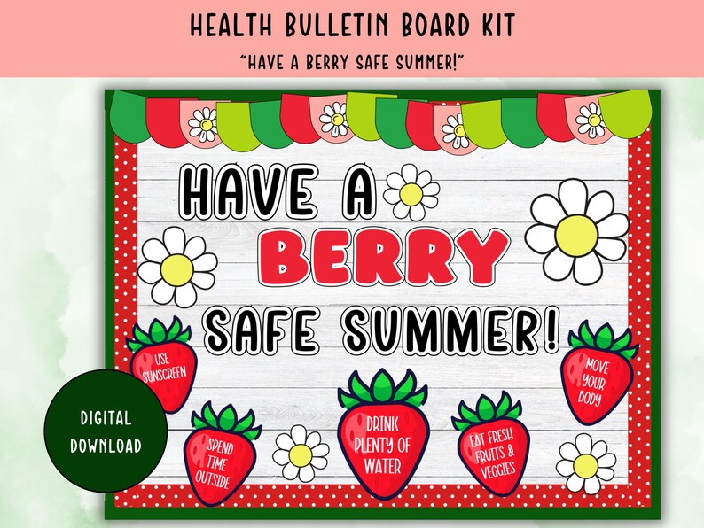 Summer Theme Health Bulletin Board Kit. - Etsy