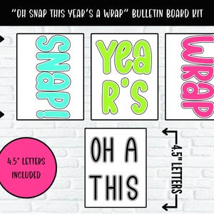 End of School Year Bulletin Board Kit - Oh Snap This Year's A Wrap - Etsy