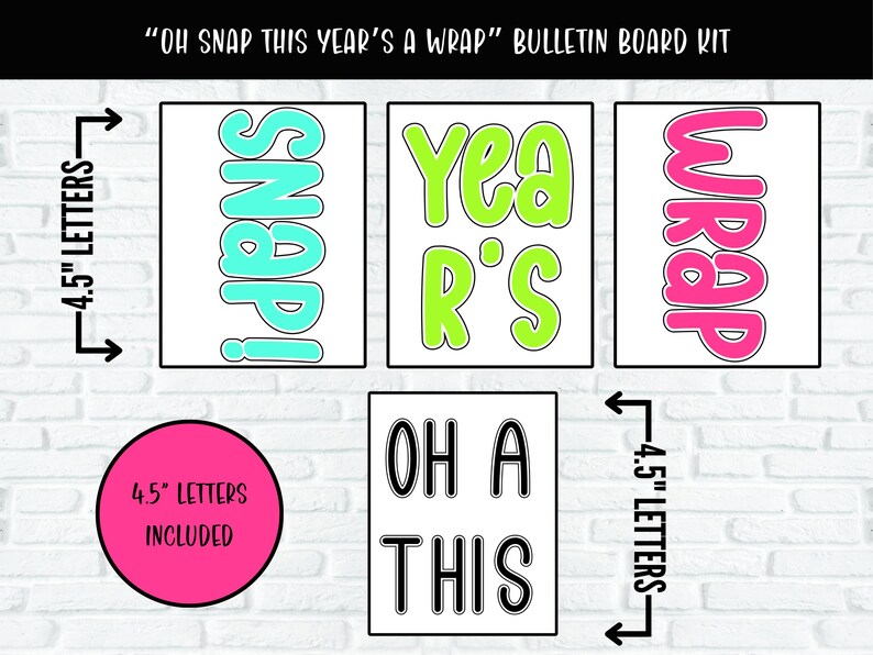 End of School Year Bulletin Board Kit - Oh Snap This Year's A Wrap - Etsy