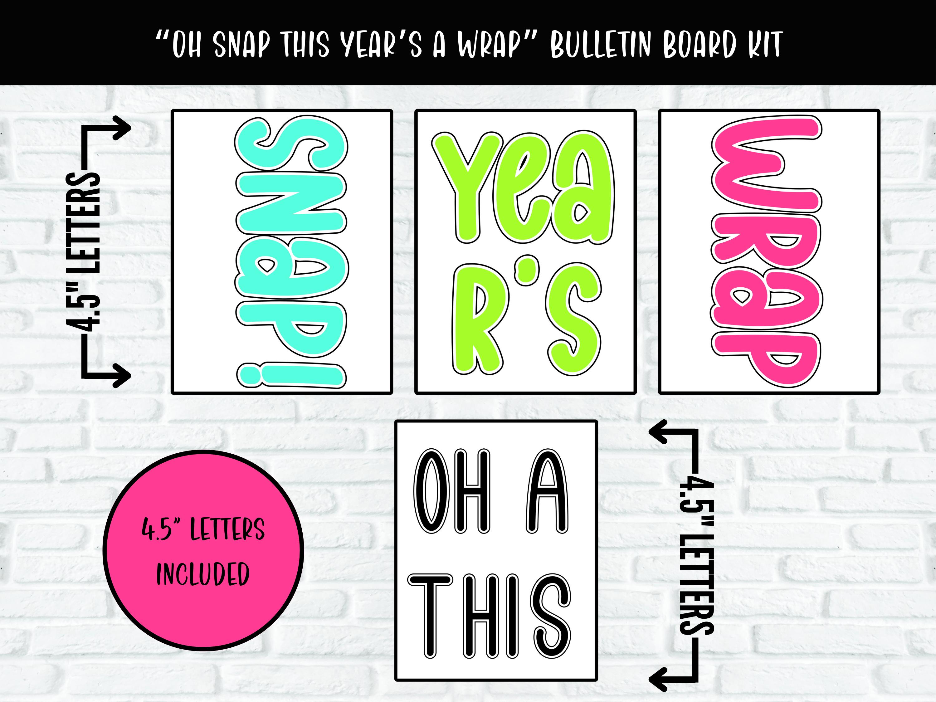 End of School Year Bulletin Board Kit - Oh Snap This Year's A Wrap - Etsy