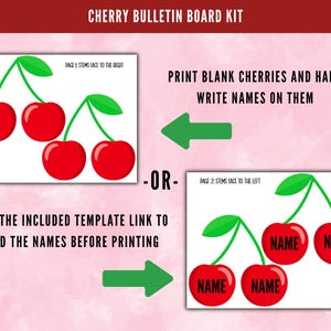 Personalized Cherry Bulletin Board Kit - Customizable Cherries on Canva ...