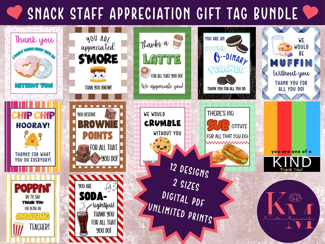 Teacher Appreciation Week Gift Tags. Just Download and Print! - Etsy