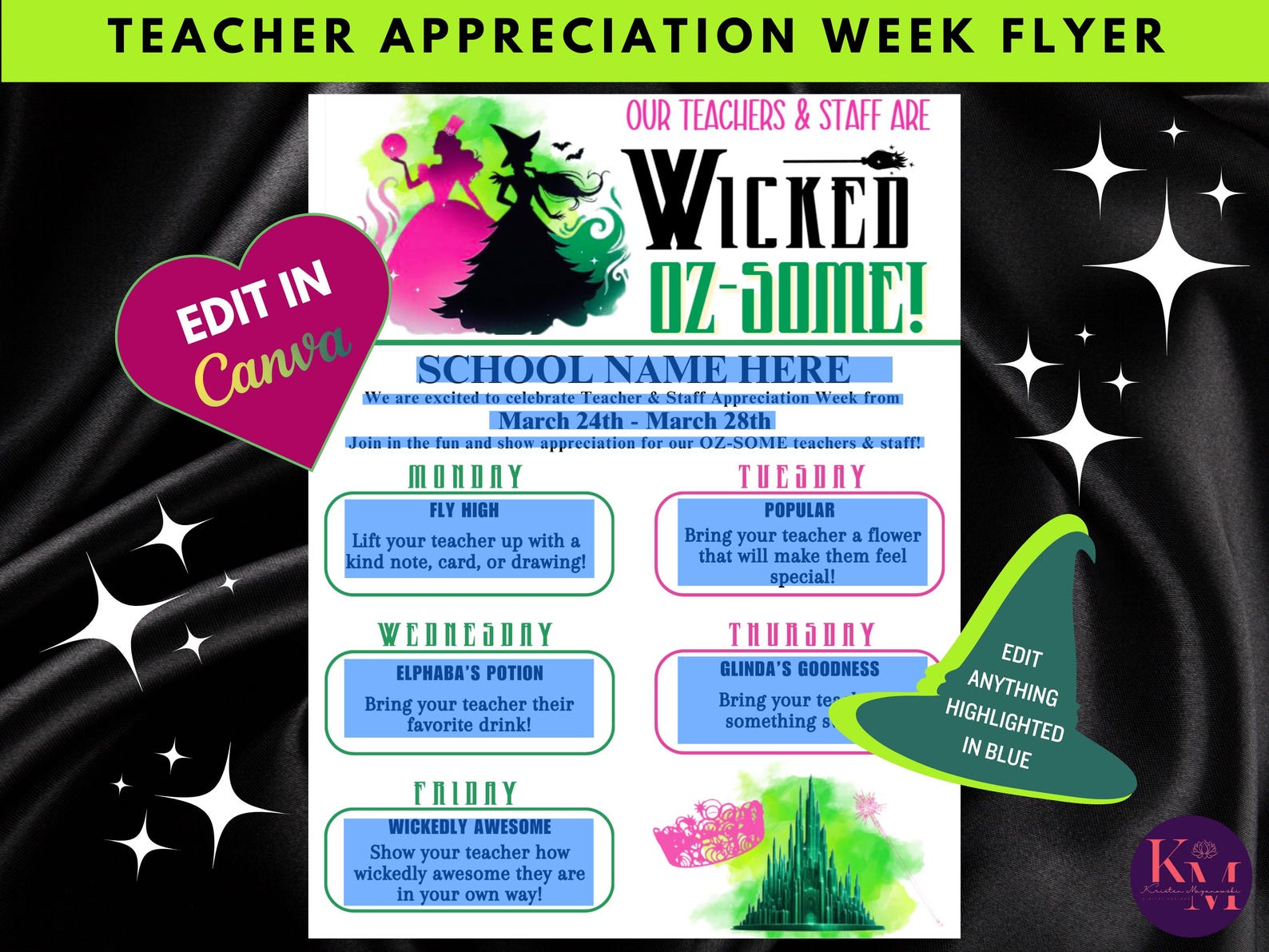 Teacher and Staff Appreciation Week Flyer, "wicked". Personalize on ...