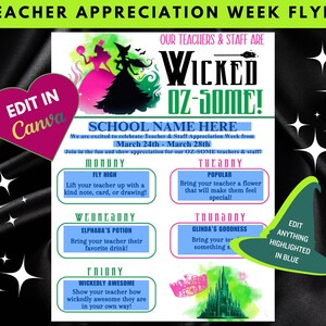Teacher and Staff Appreciation Week Flyer, "wicked". Personalize on ...