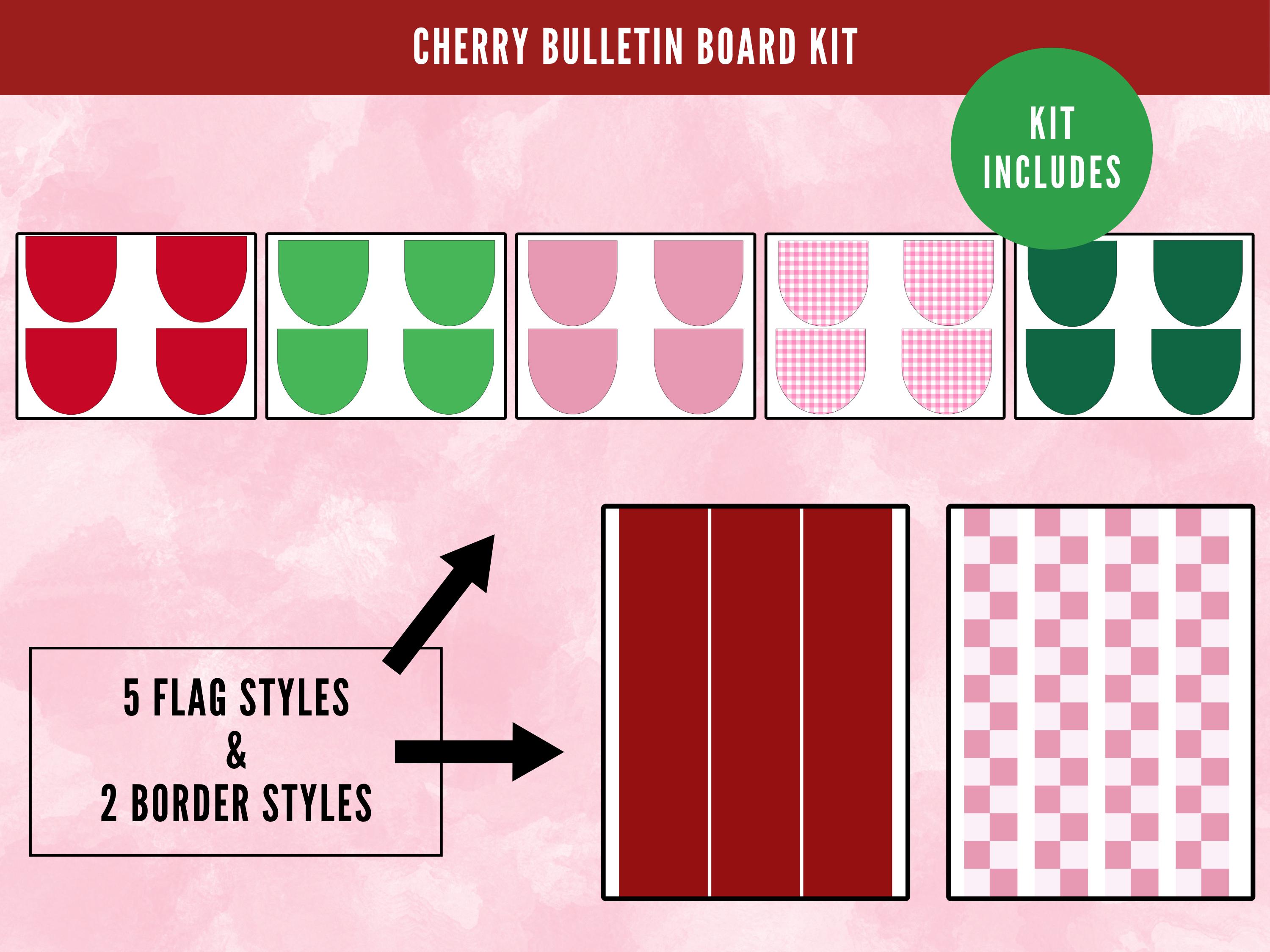 Personalized Cherry Bulletin Board Kit - Customizable Cherries on Canva ...