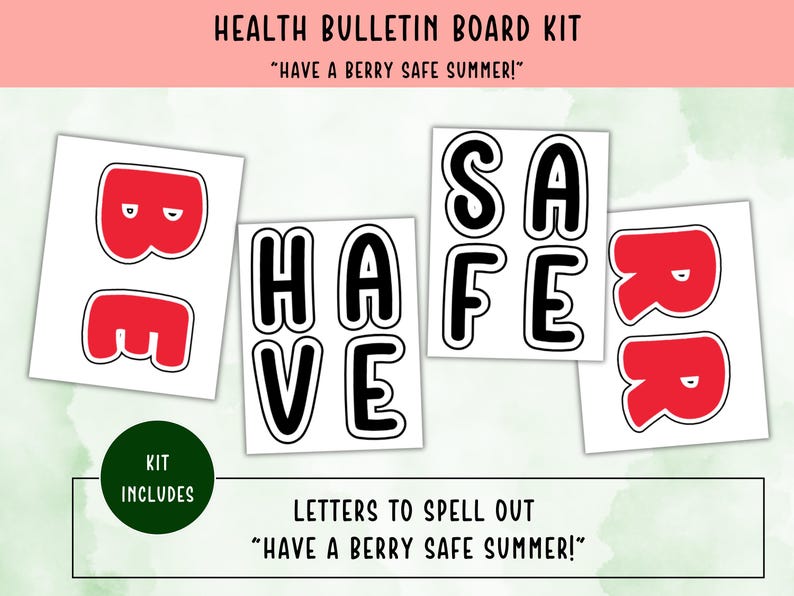 Summer Theme Health Bulletin Board Kit. - Etsy