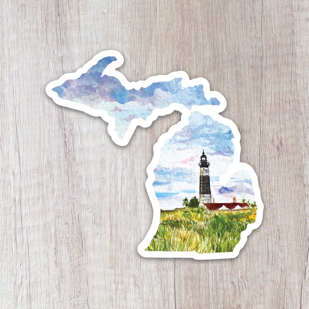 Lighthouse Michigan Vinyl Sticker - Etsy