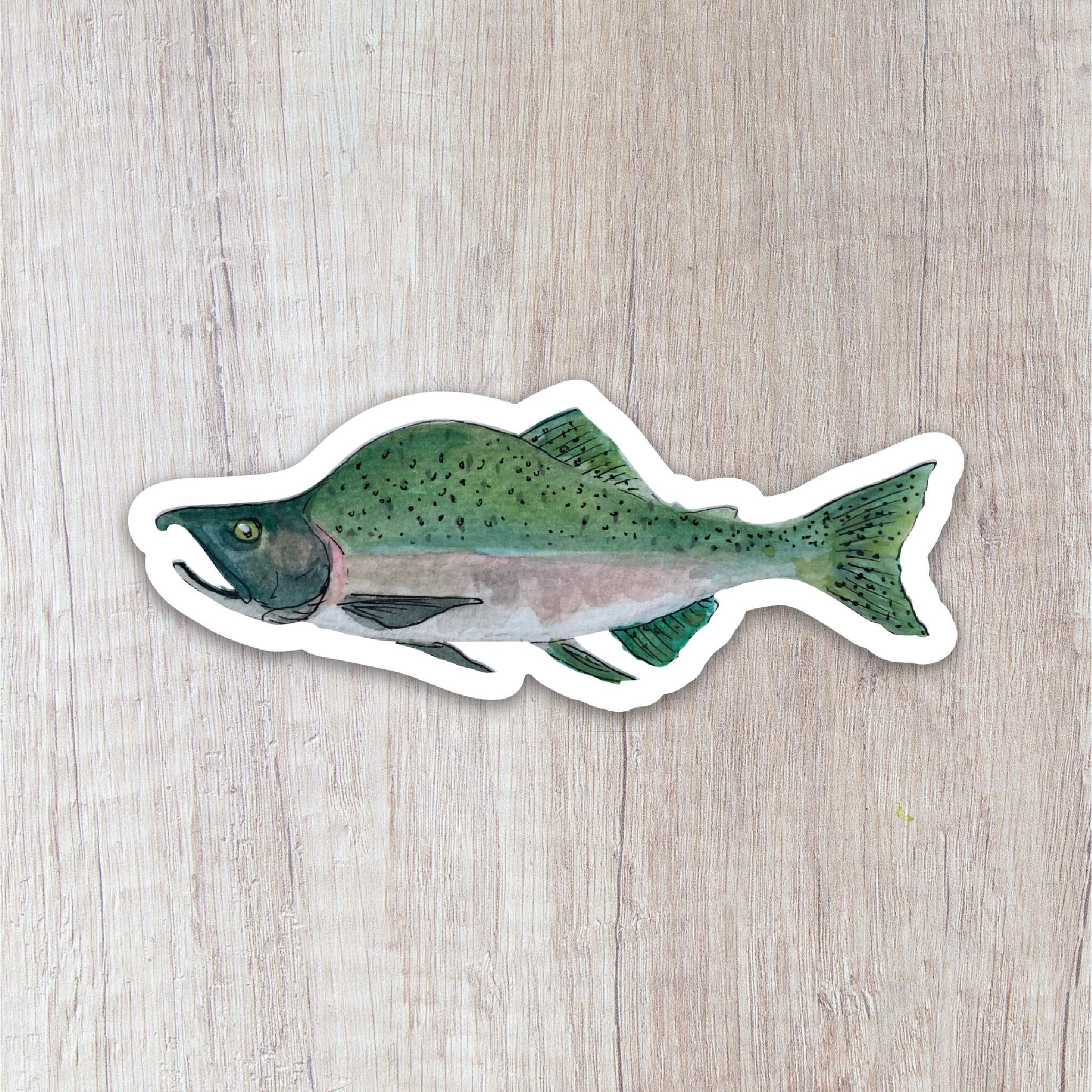 Salmon Vinyl Sticker - Etsy