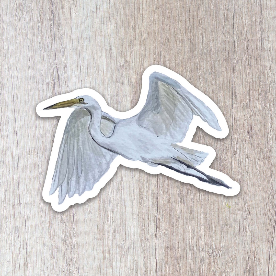 Great Egret Vinyl Sticker - Etsy