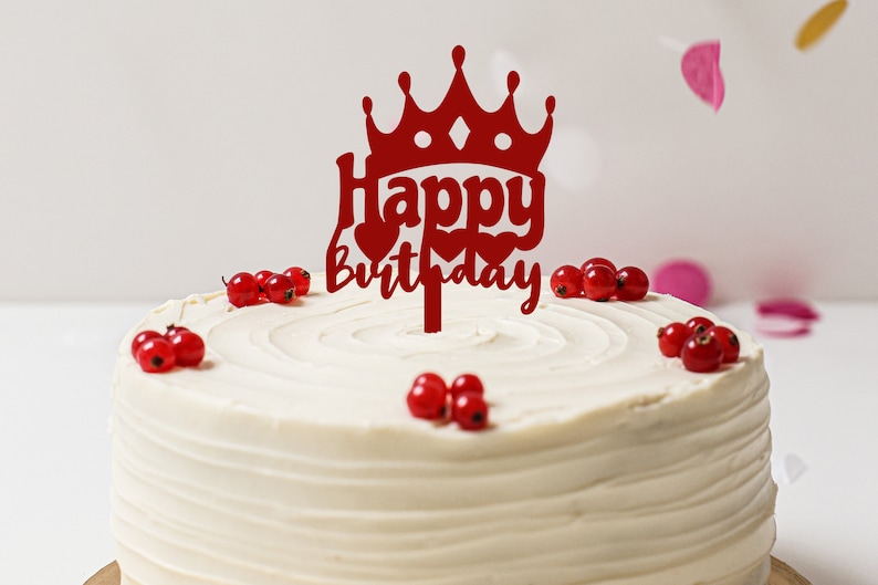 Birthday Cake Topper SVG, Birthday Cake Topper, Happy Birthday Cake SVG ...