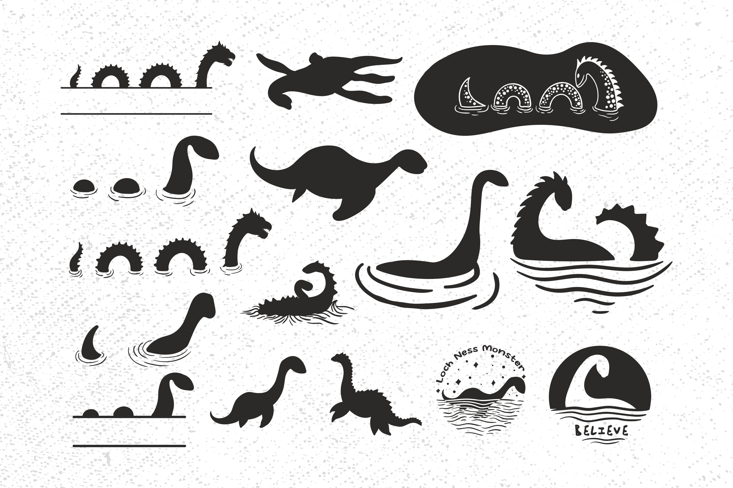 Loch Ness Monster Bundle Svg, Nessie Svg, Split Monogram Svg, Lochness ...