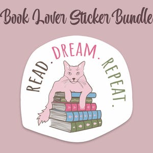 Sticker Book Lover Bundle SVG, Book Lover, Reading Stickers, Literary ...