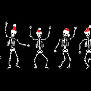 Dancing Christmas Skeletons SVG, Heat Transfer, Cut File (digital ...