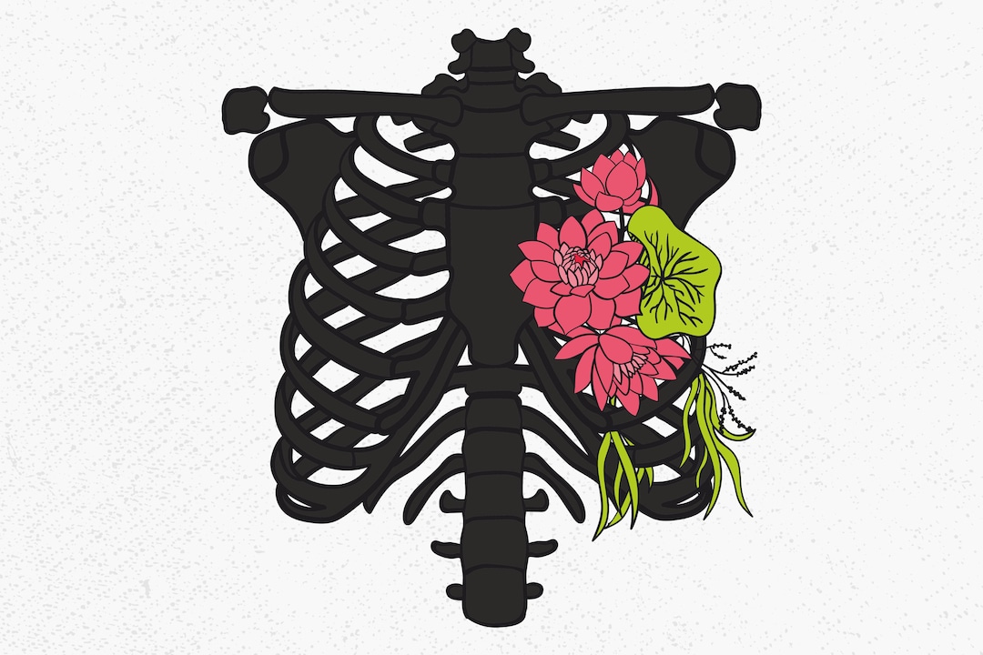 Rib Cage Floral SVG, Rib Cage, Floral SVG, Ribcage Flowers Svg File ...