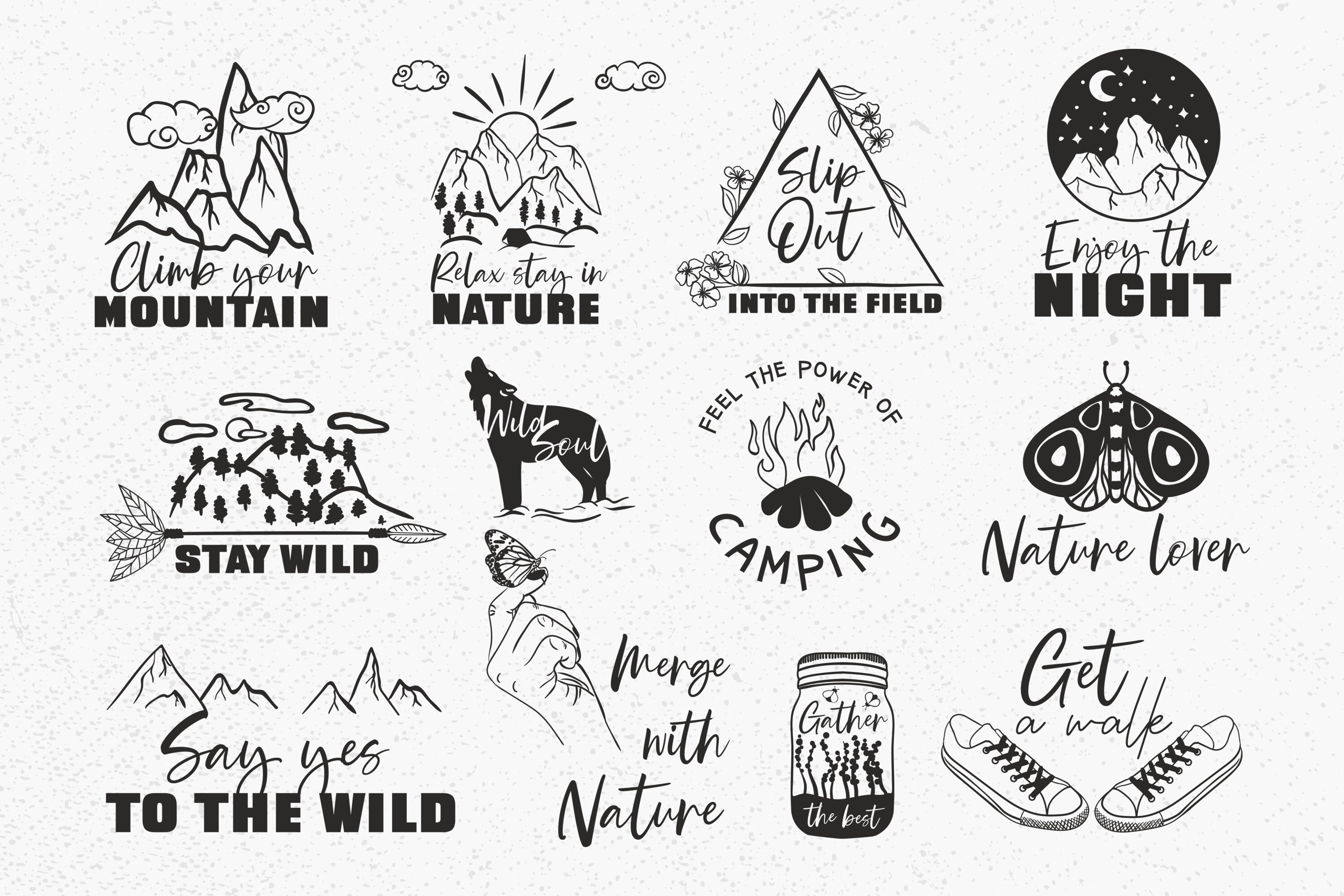 12 Adventure Quotes Bundle Svg, Celestial Svg, Boho Svg, Landscape Svg ...