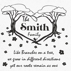 Family Tree Branches SVG, Roots SVG, Family Home Decor, Farmhouse Wall ...