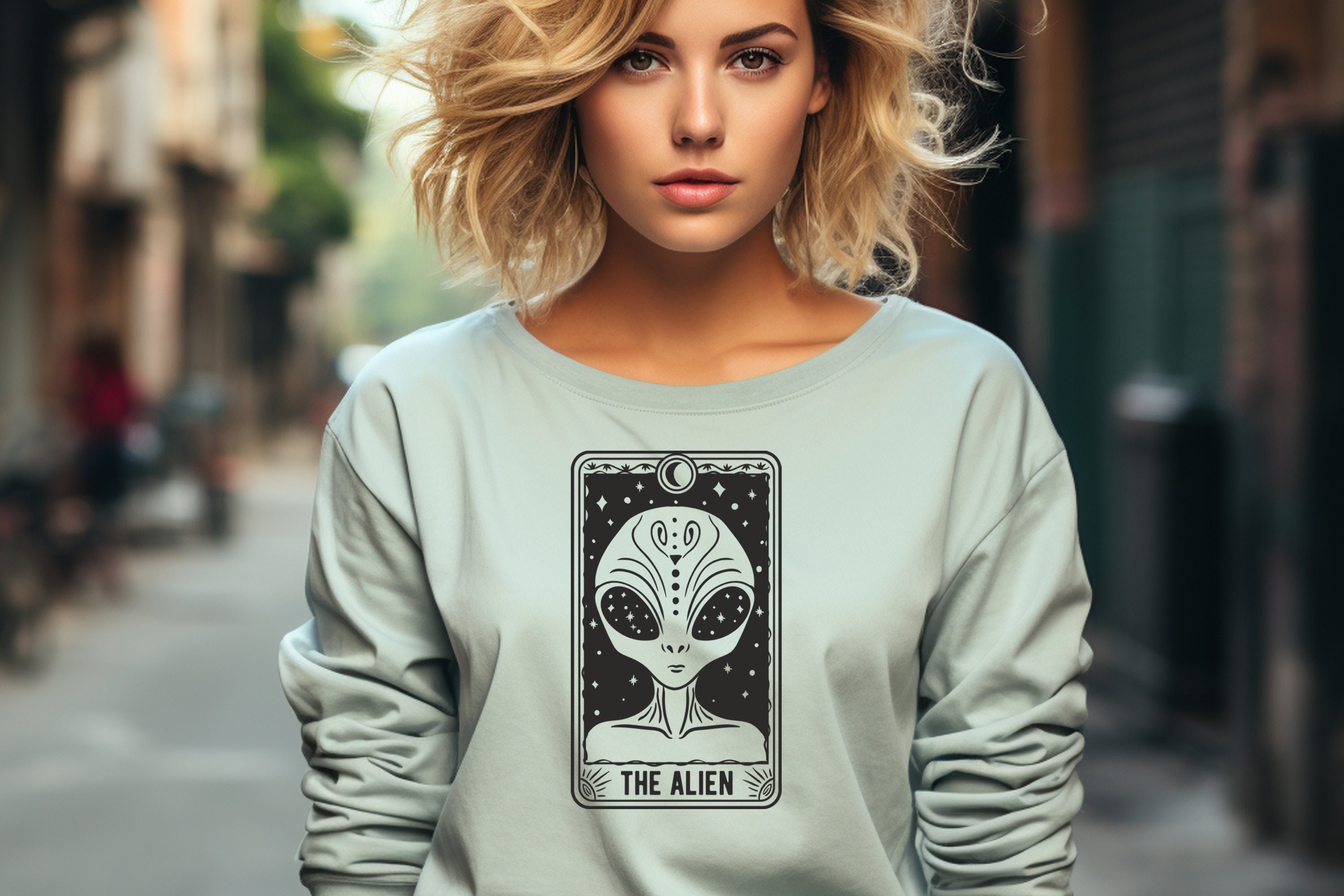 The Alien Tarot Card, Alien Card Svg, Alien Svg, Aliens Svg, Outer ...