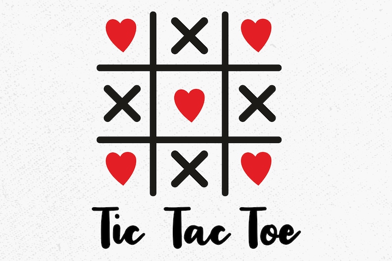 Tic Tac Toe Grid Svg, Tic Tac Toe Board Game Svg, Valentine TIC TAC TOE ...