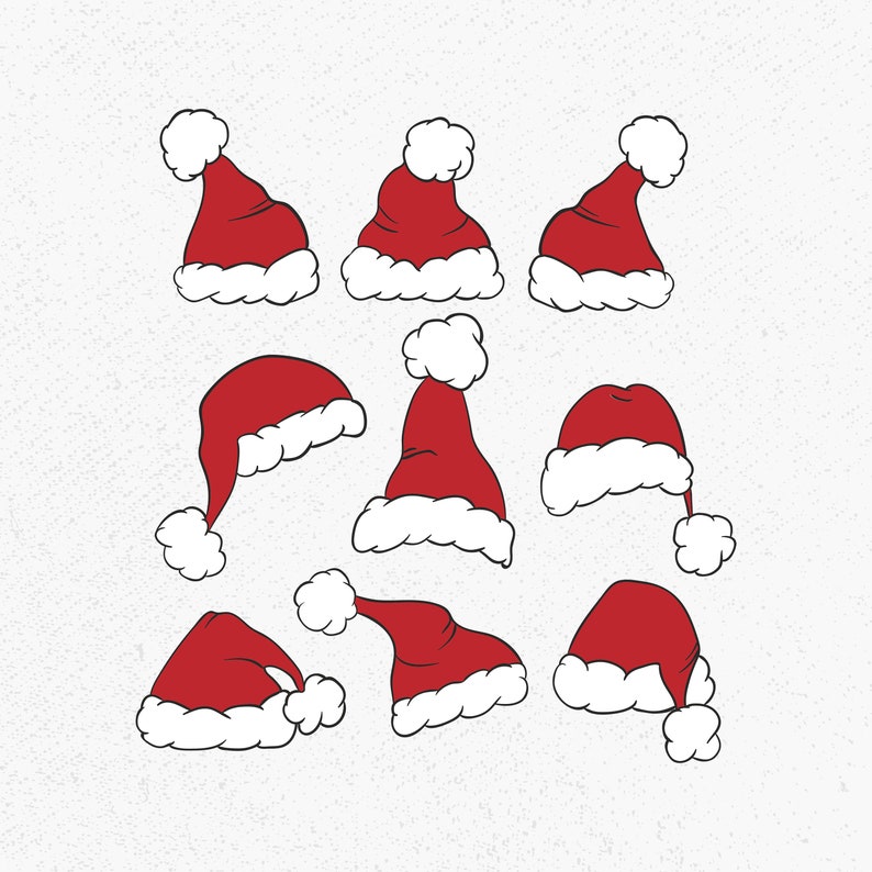 Santa Hat SVG Bundle, Christmas Cap Designs (digital Download) - Etsy