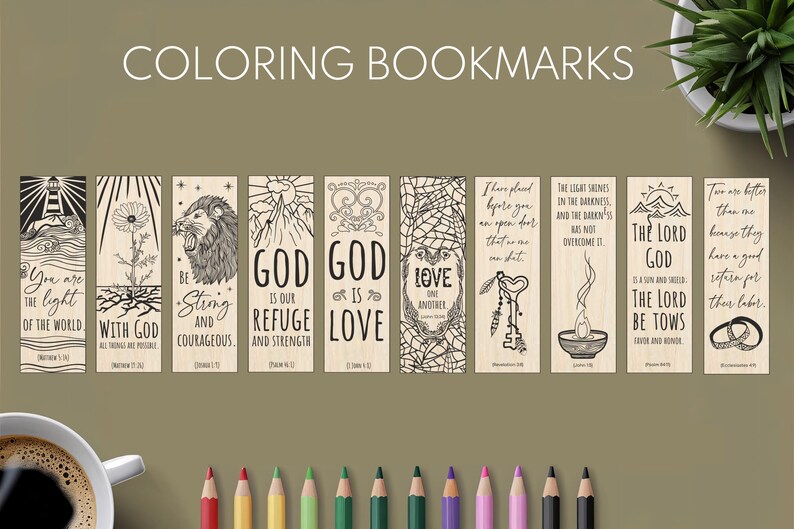 Bible Bookmarks Bundle, Christian Bookmarks Bundle, Coloring Bible ...
