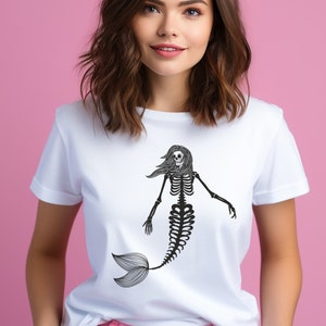 Mermaid Skeleton SVG, Skull Mermaid, Gothic Mermaid SVG, Mermaid Skull ...