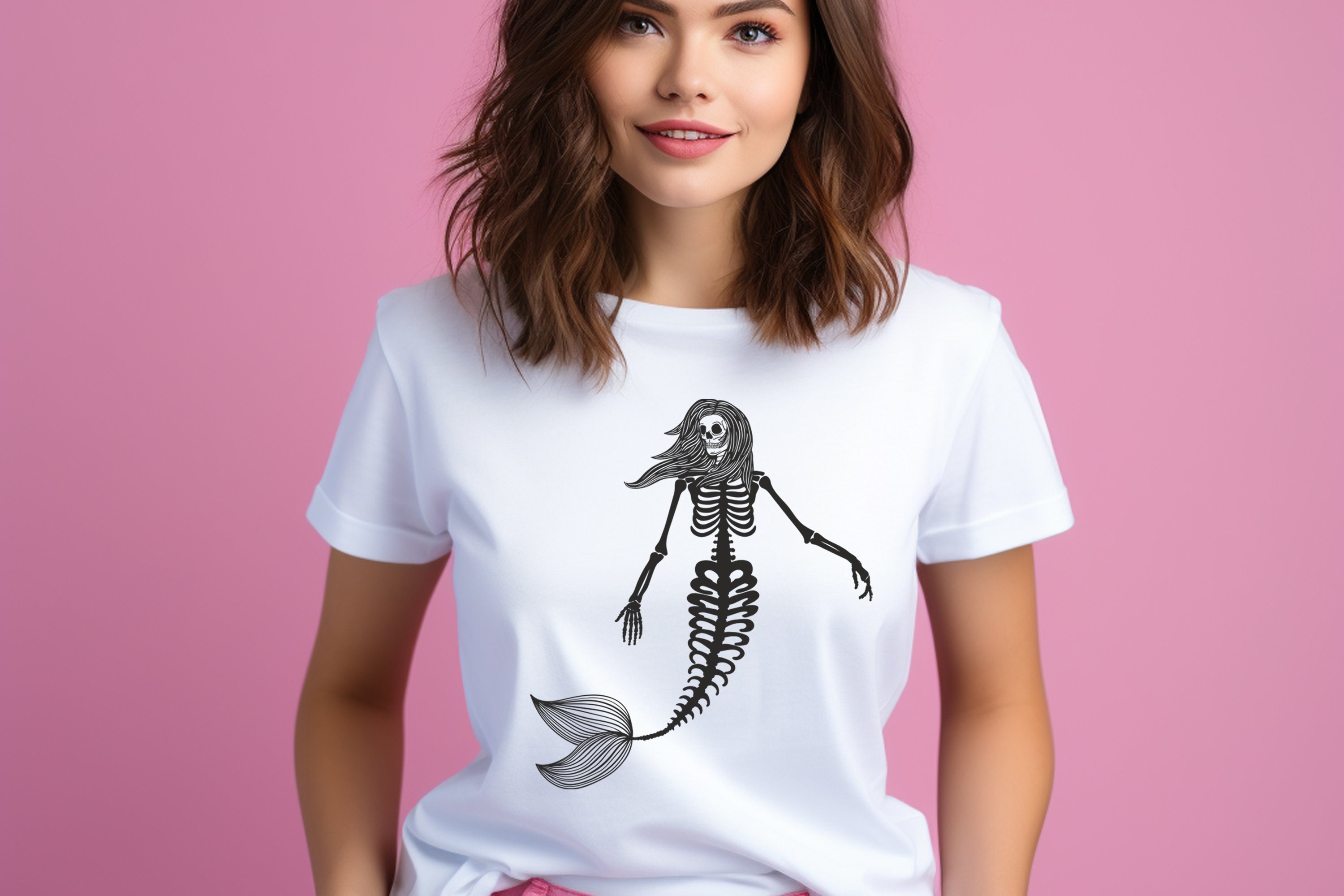 Mermaid Skeleton SVG, Skull Mermaid, Gothic Mermaid SVG, Mermaid Skull ...